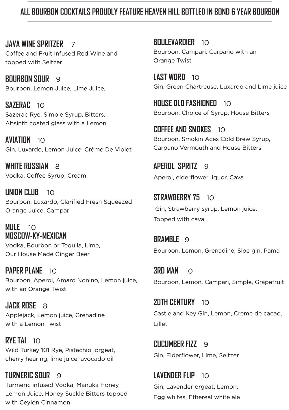Bourbon on Rye | Specialty Drinks